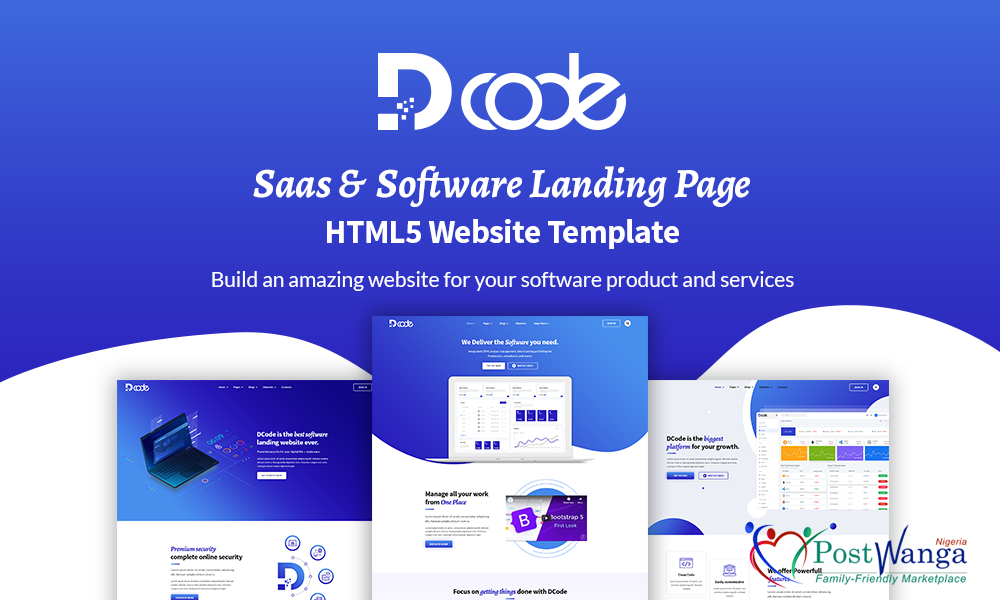 Dcode - Saas & Software Responsive Landing Page Template